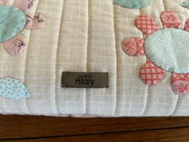 custom lasered leatherette made by xxxx name tags - personalised sewing ...